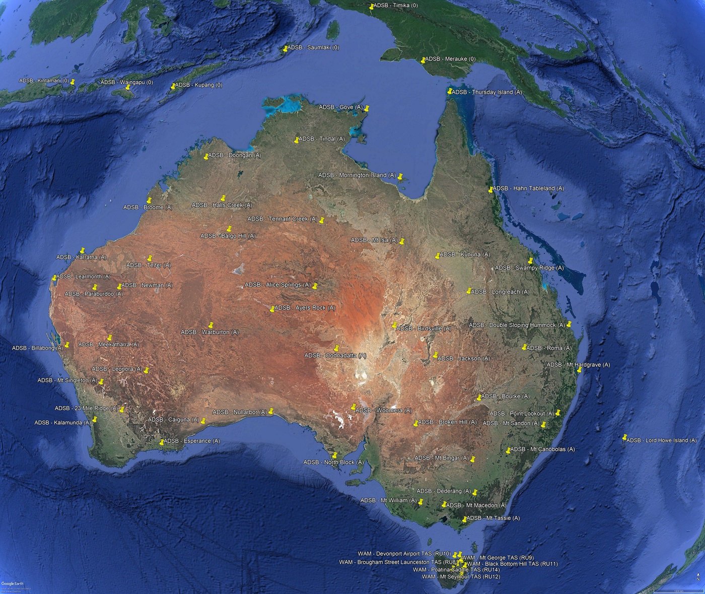 ADS-B coverage - Airservices